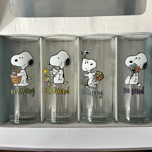 Icup | Dining | Peanuts Snoopy Easter Cooler Drinking Glasses Set Of 4 ...